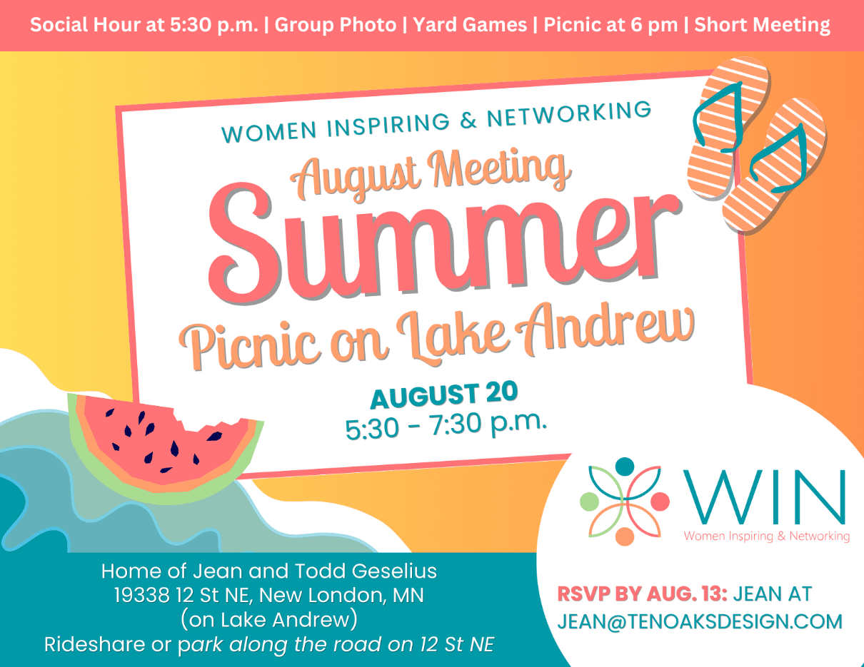 August Meeting Summer Picnic on Lake Andrew (August 20th) - WIN – Women ...